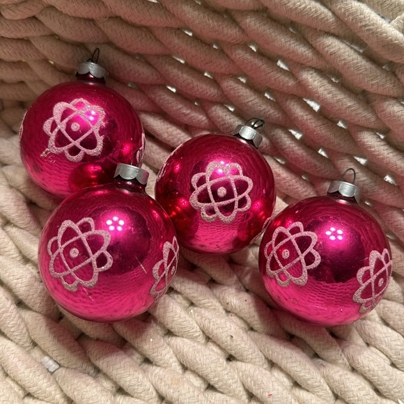Vintage | Holiday | Vintage Pink Mercury Glass Ball Ornament Lot Mica ...